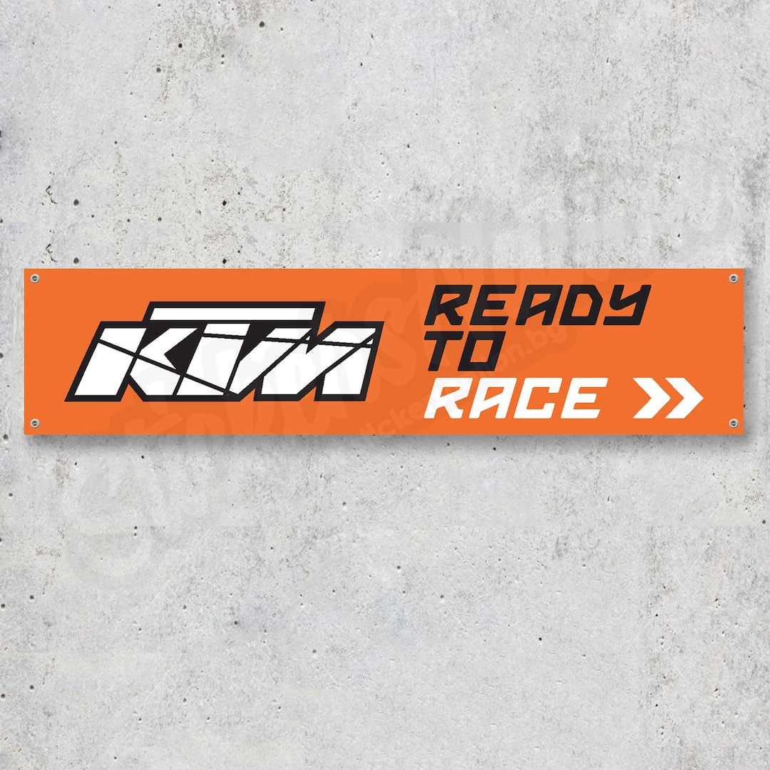 KTM Ready to Race Vinyl Banner Workspace Sign Decoration Garage Car ...
