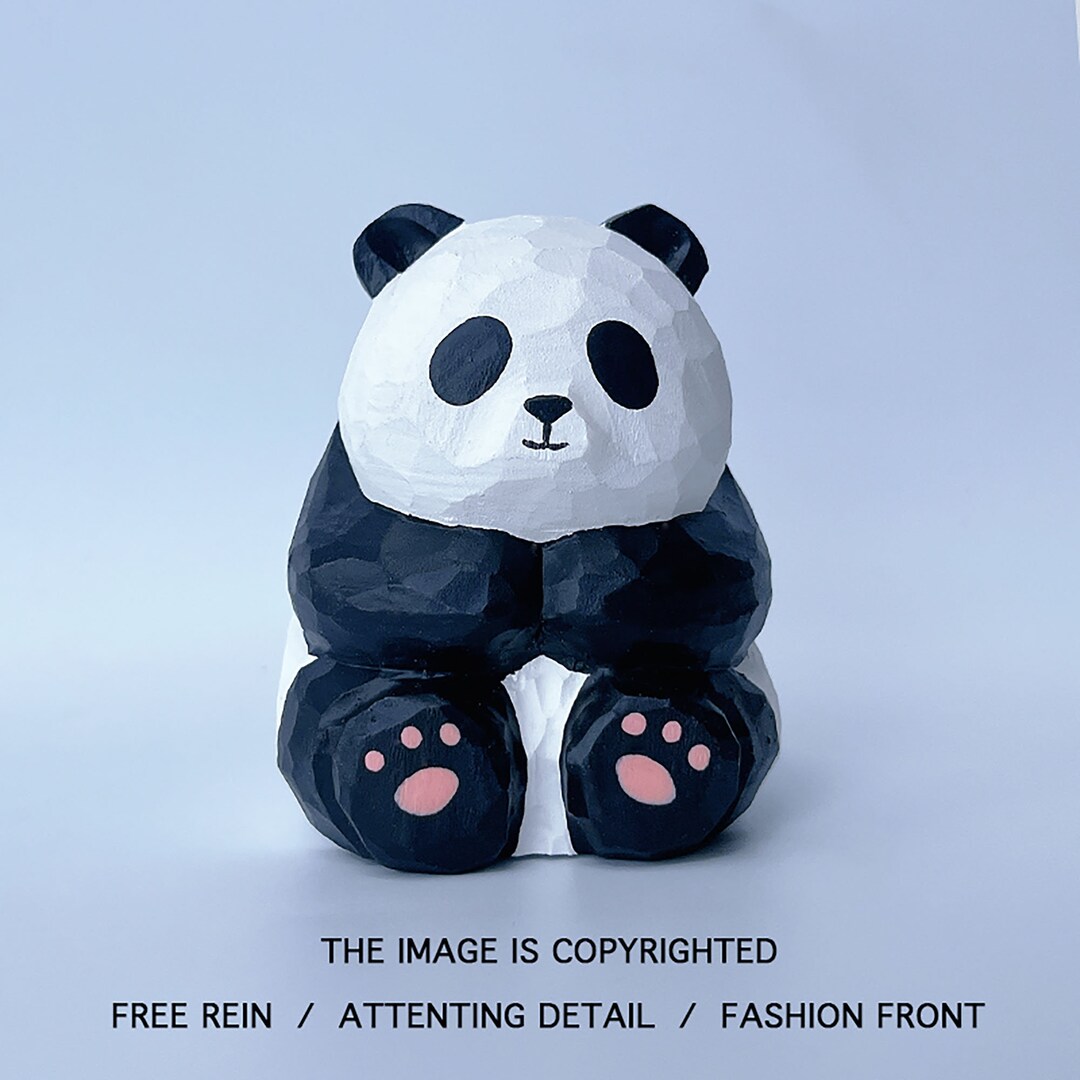 The Chubby Little Panda is a Pure Handmade Wooden Carving With - Etsy