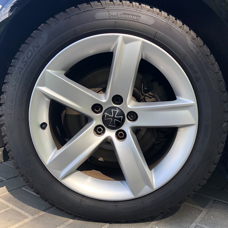 63mm / 57mm Wheel Center Hub Caps Covers IRON CROSS Emblem Logo for ...