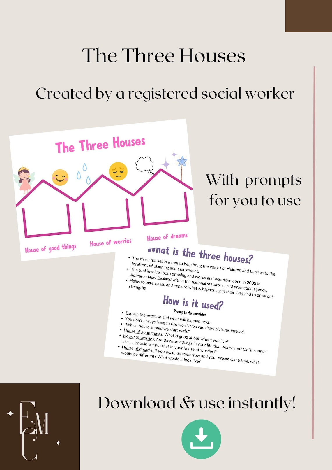 The Three Houses the Three Houses Activity Children - Etsy