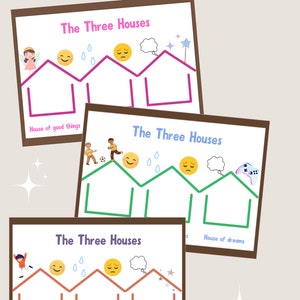 The Three Houses the Three Houses Activity Children - Etsy