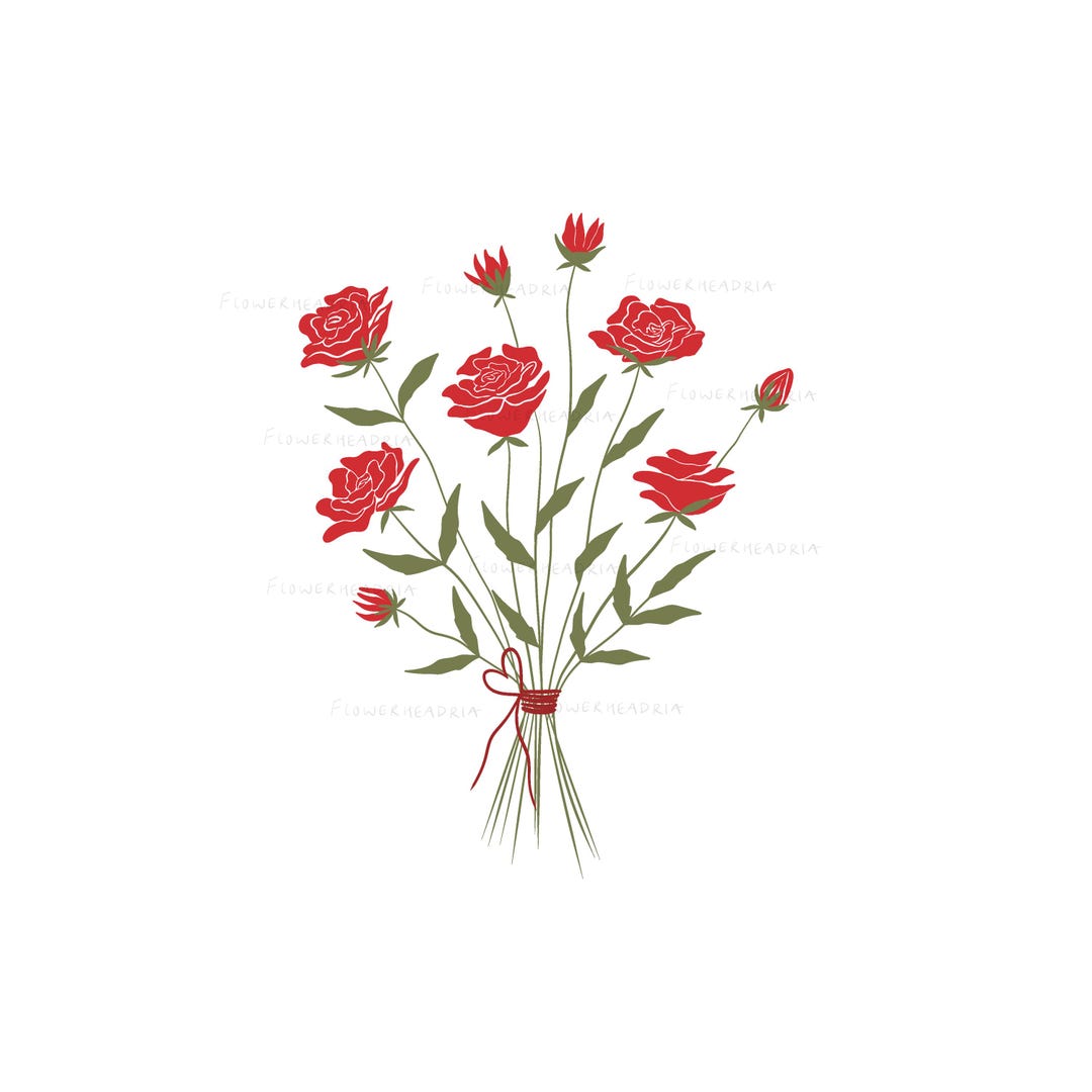 Red Roses Digital Bouquet - Etsy