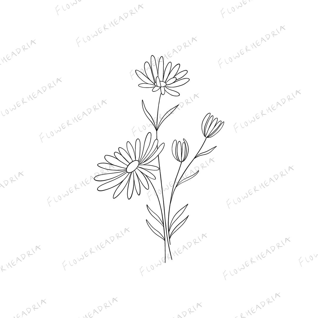 Digital Daisy Flowers - Etsy