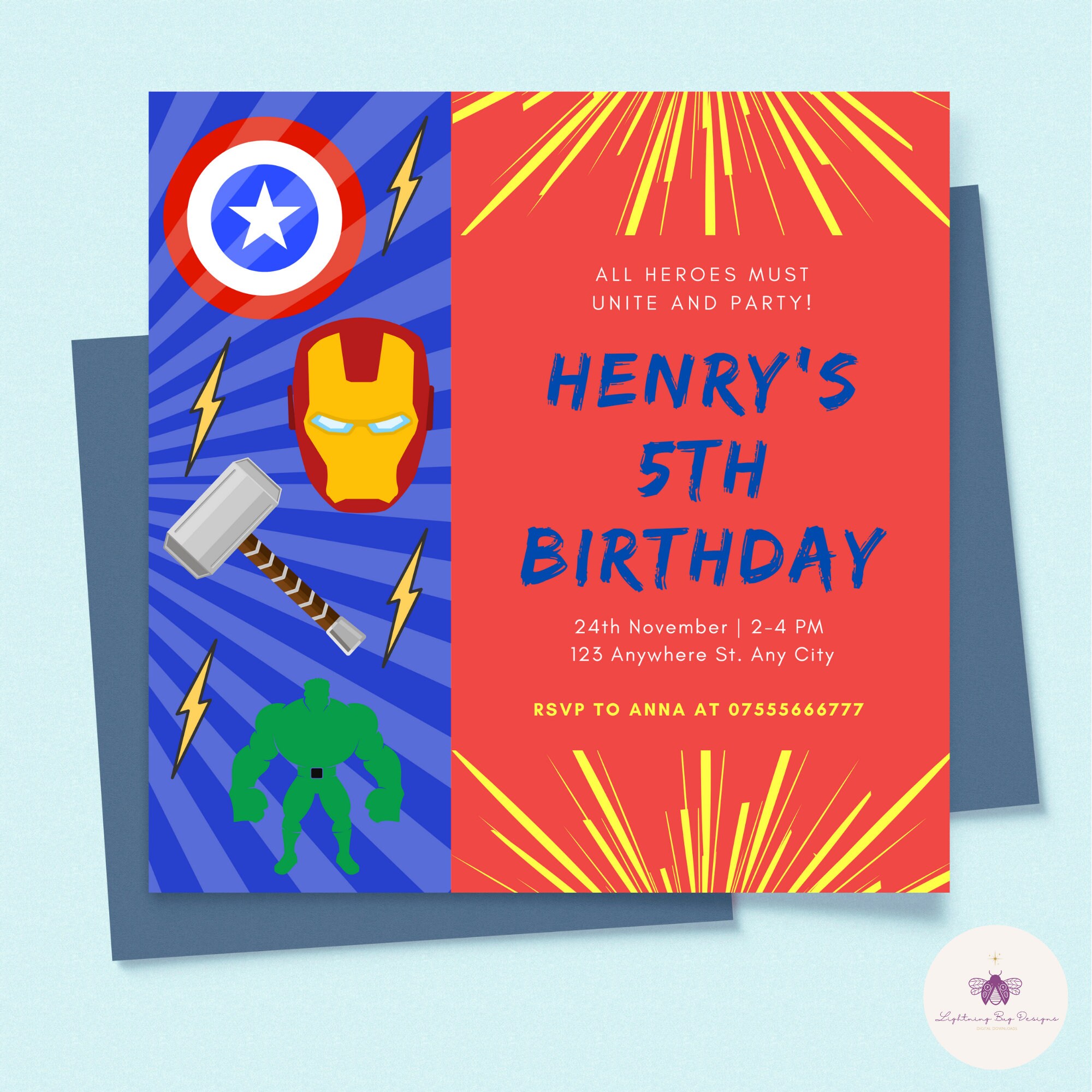 Avengers Birthday Party Invitation EDITABLE Superhero - Etsy