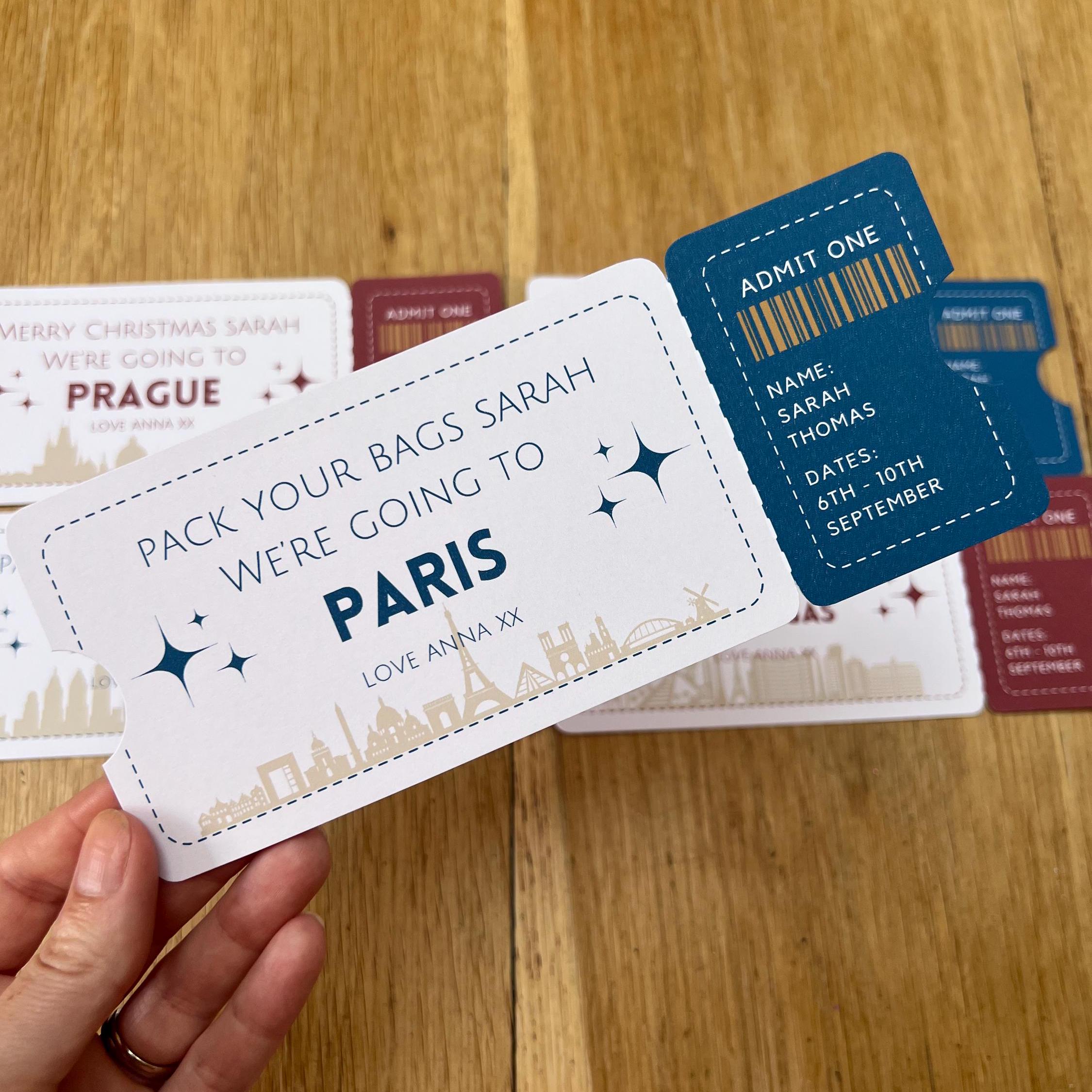 Personalised City Break Ticket, Custom Holiday Ticket, Custom Holiday ...
