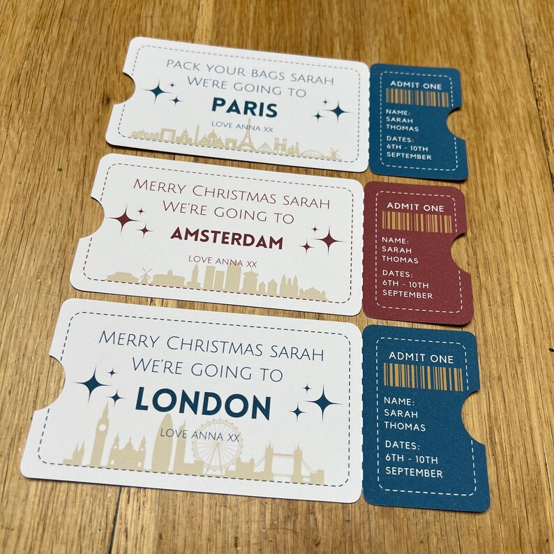 Personalized Holiday Reveal Ticket: Surprise City Break Gift Voucher - Etsy
