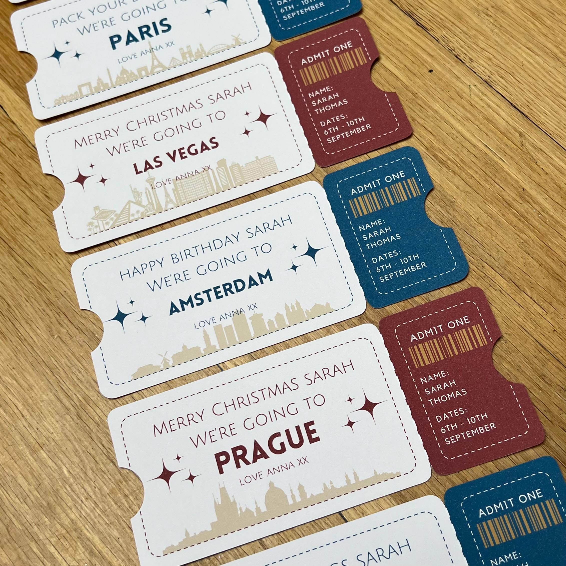 Personalised City Break Ticket, Custom Holiday Ticket, Custom Holiday ...