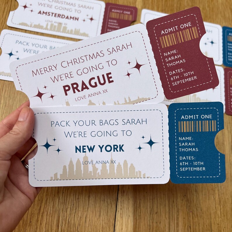 Personalised City Break Ticket, Custom Holiday Ticket, Custom Holiday ...