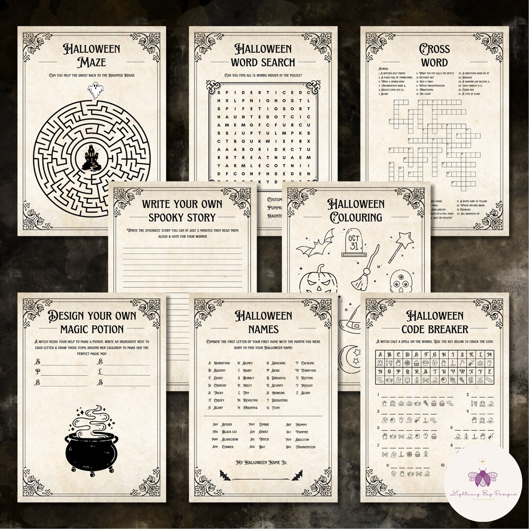 Kids Halloween Activity Pack: Games & Coloring Pages (printable) - Etsy