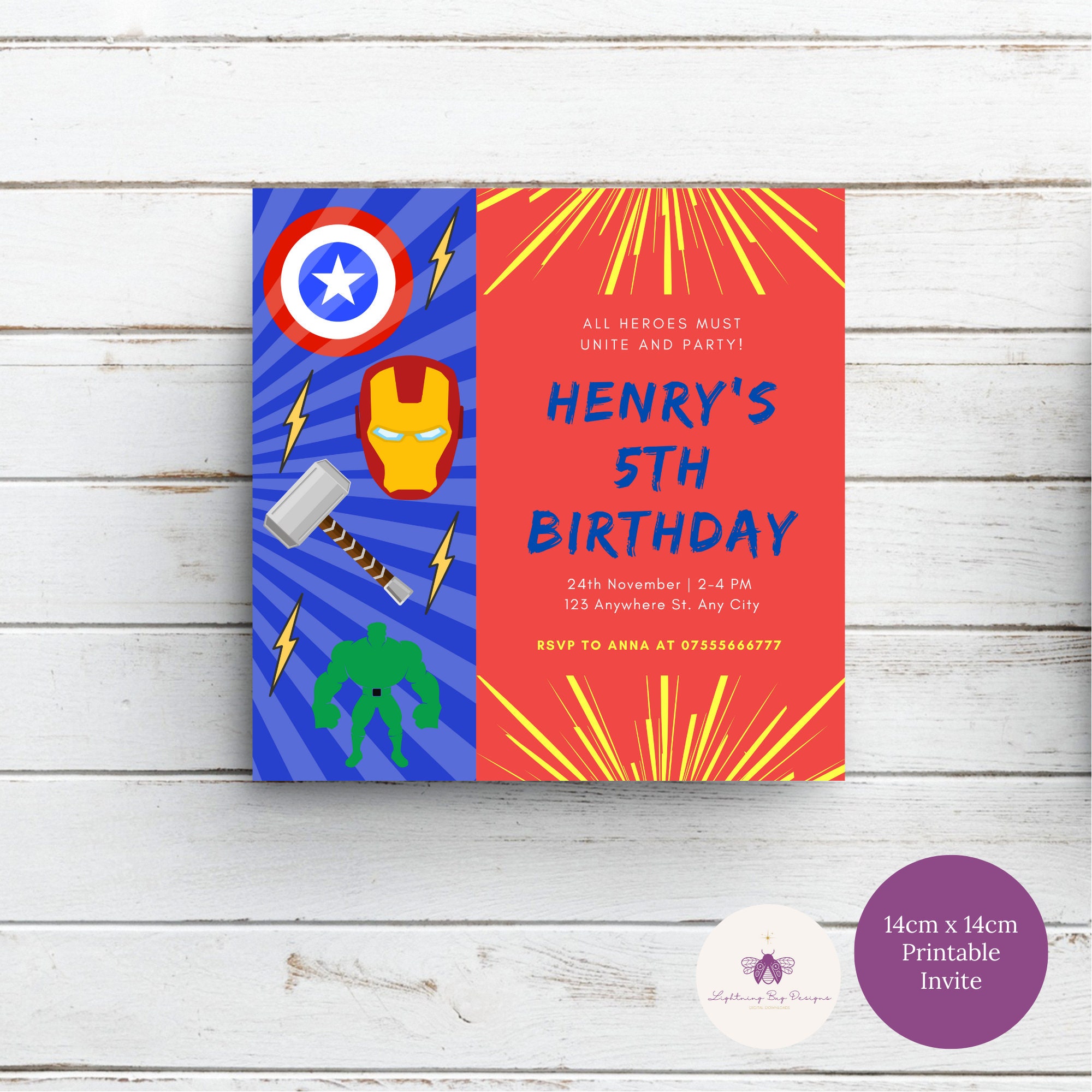 Avengers Birthday Party Invitation EDITABLE Superhero - Etsy