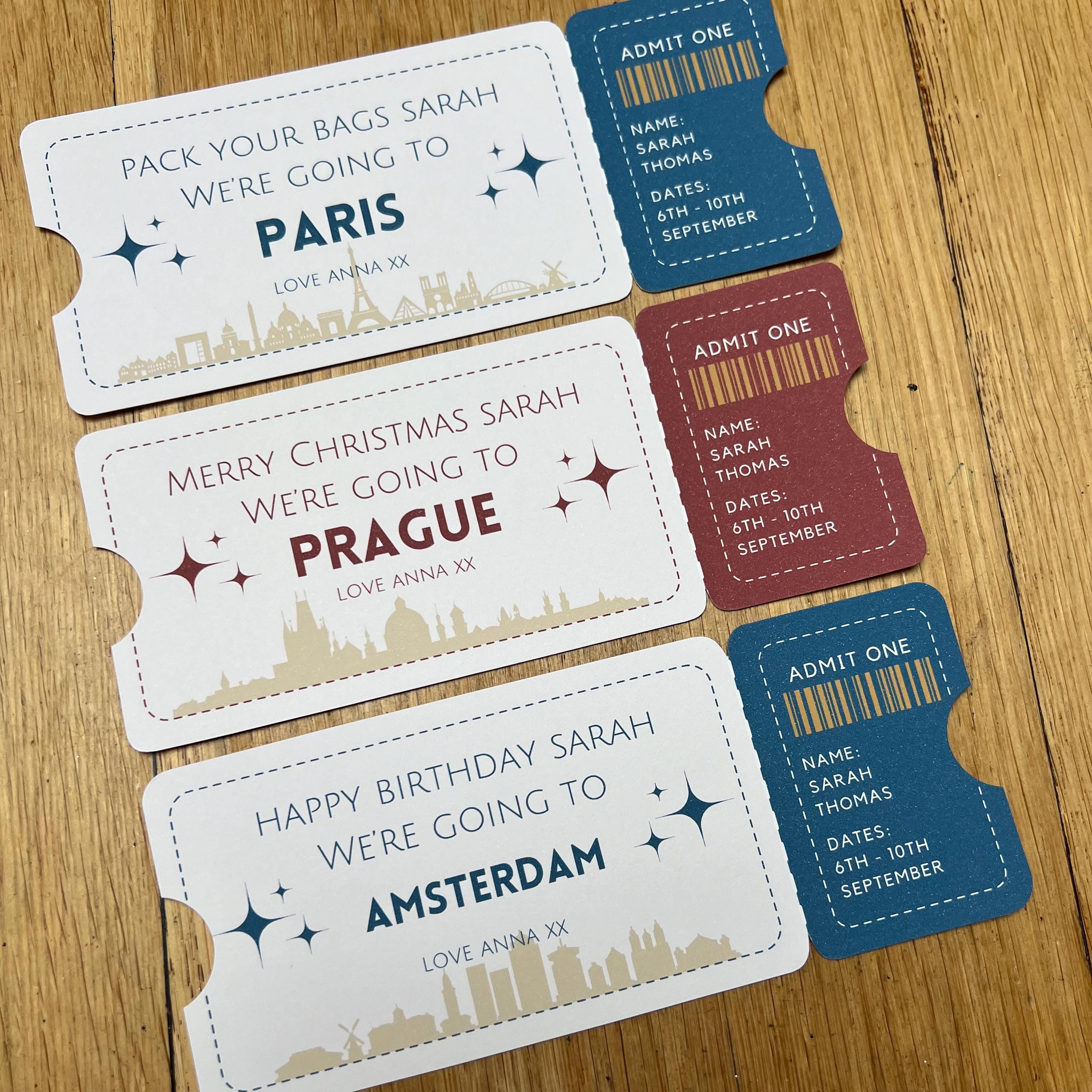 Personalized Holiday Reveal Ticket: Surprise City Break Gift Voucher - Etsy