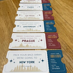 Personalised City Break Ticket, Custom Holiday Ticket, Custom Holiday ...