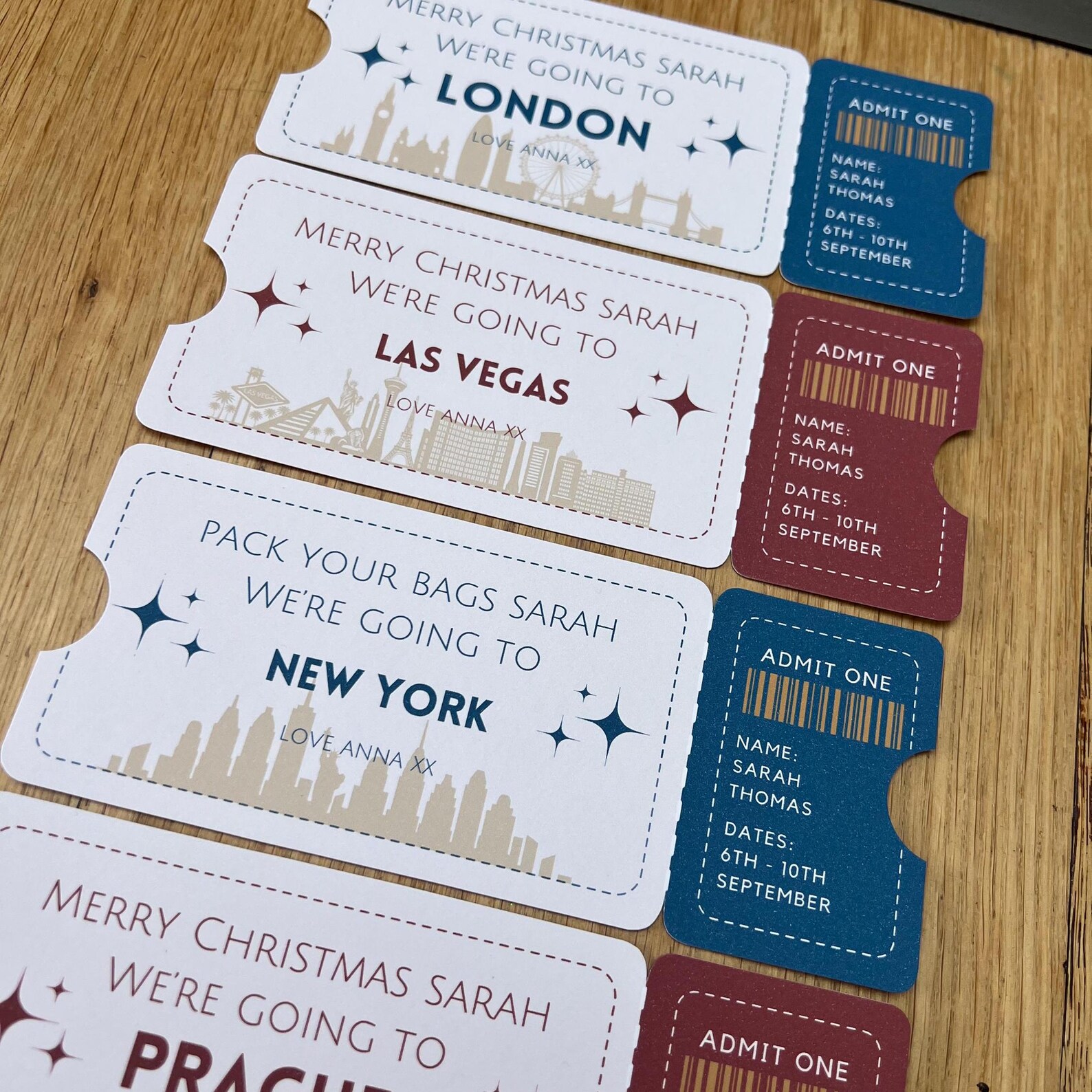 Personalised City Break Ticket, Custom Holiday Ticket, Custom Holiday ...