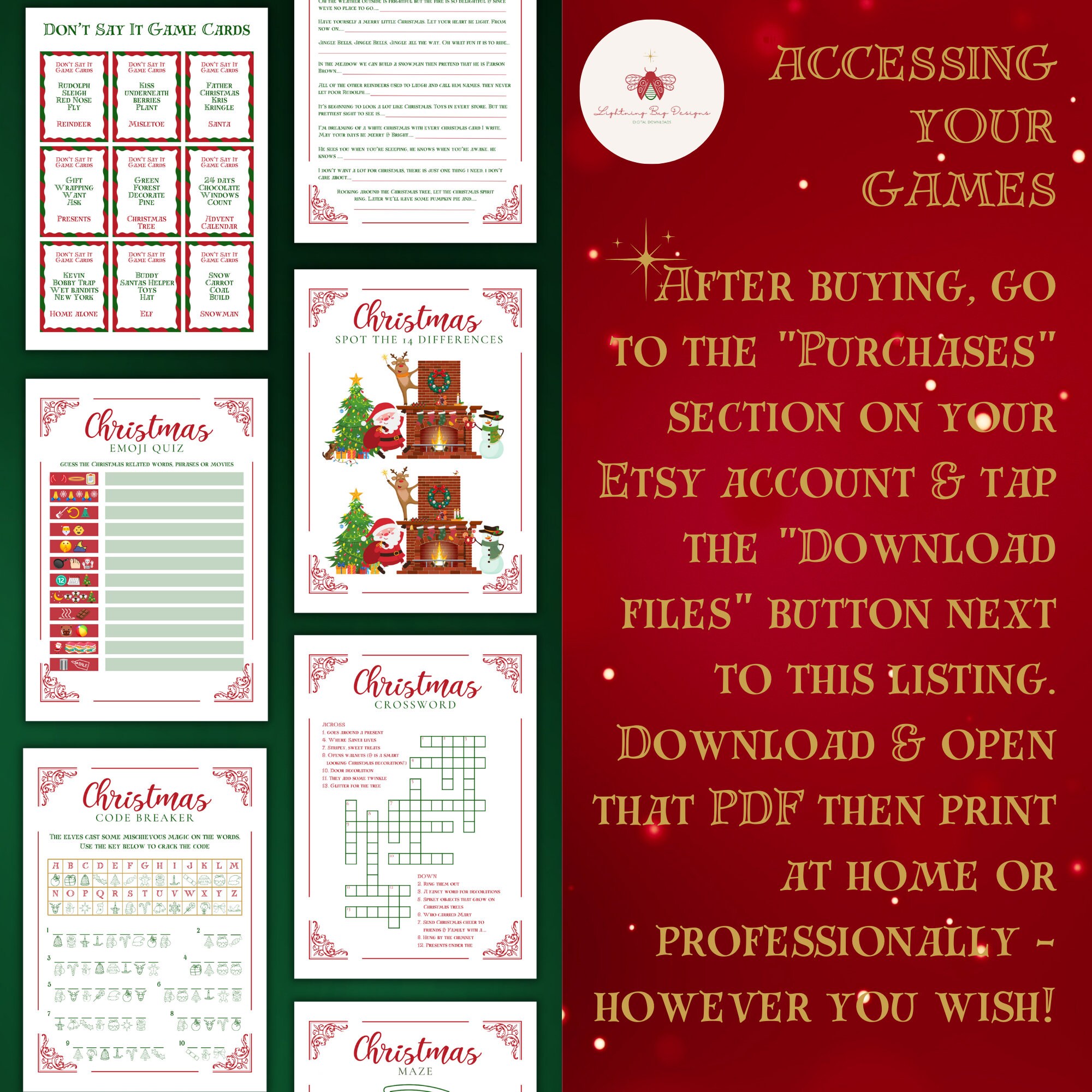 20 Printable Christmas Activities Kids Christmas Activity Bundle ...