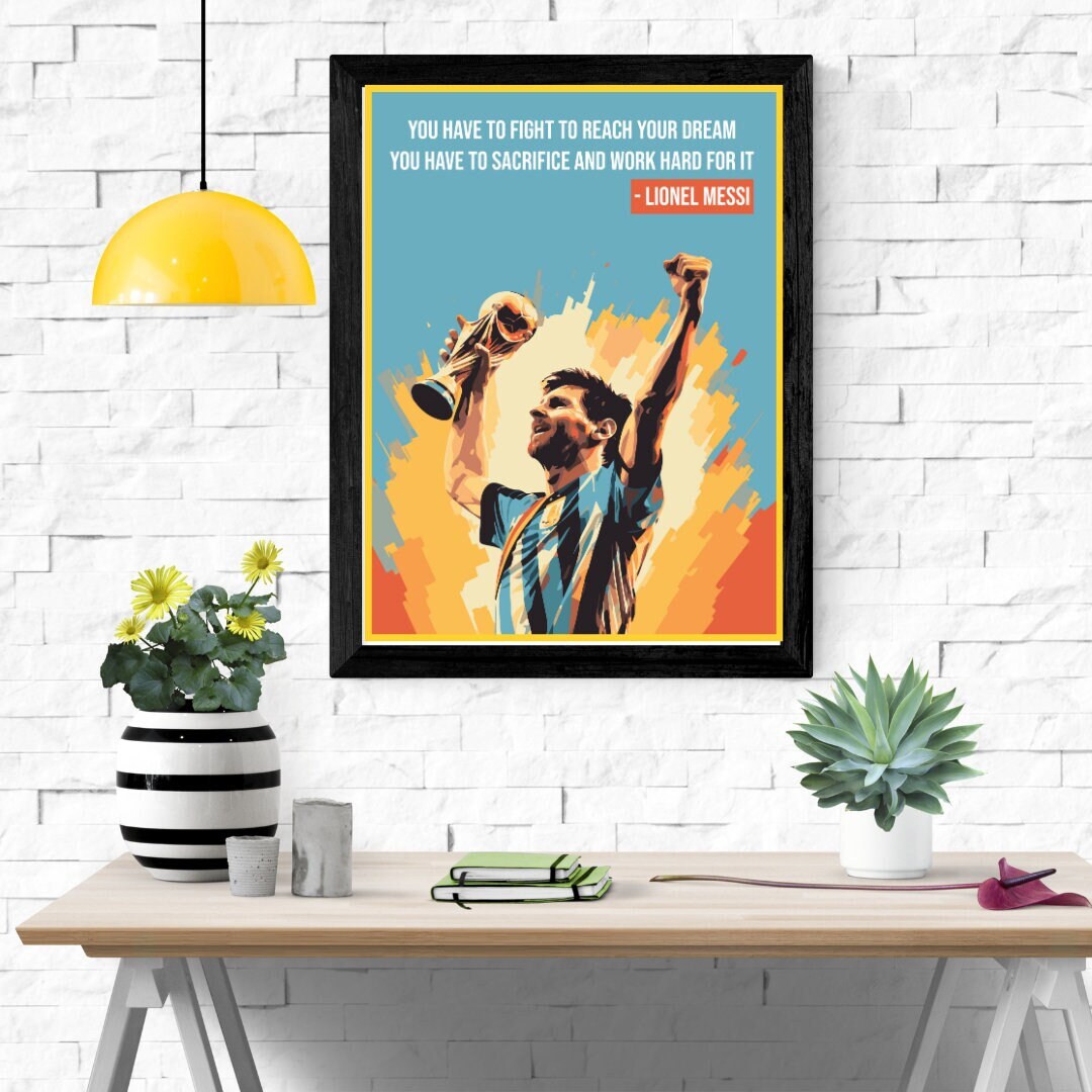 Messi Gift Idea, Home Decor, Large Wall Art, Lionel Messi Wall Art ...