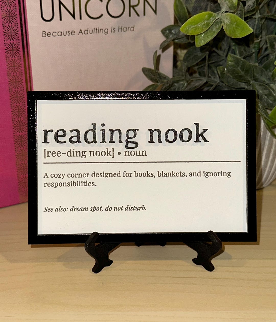 Reading Nook Definition Sign: Laser Cut Basswood Bookshelf Decor - Etsy
