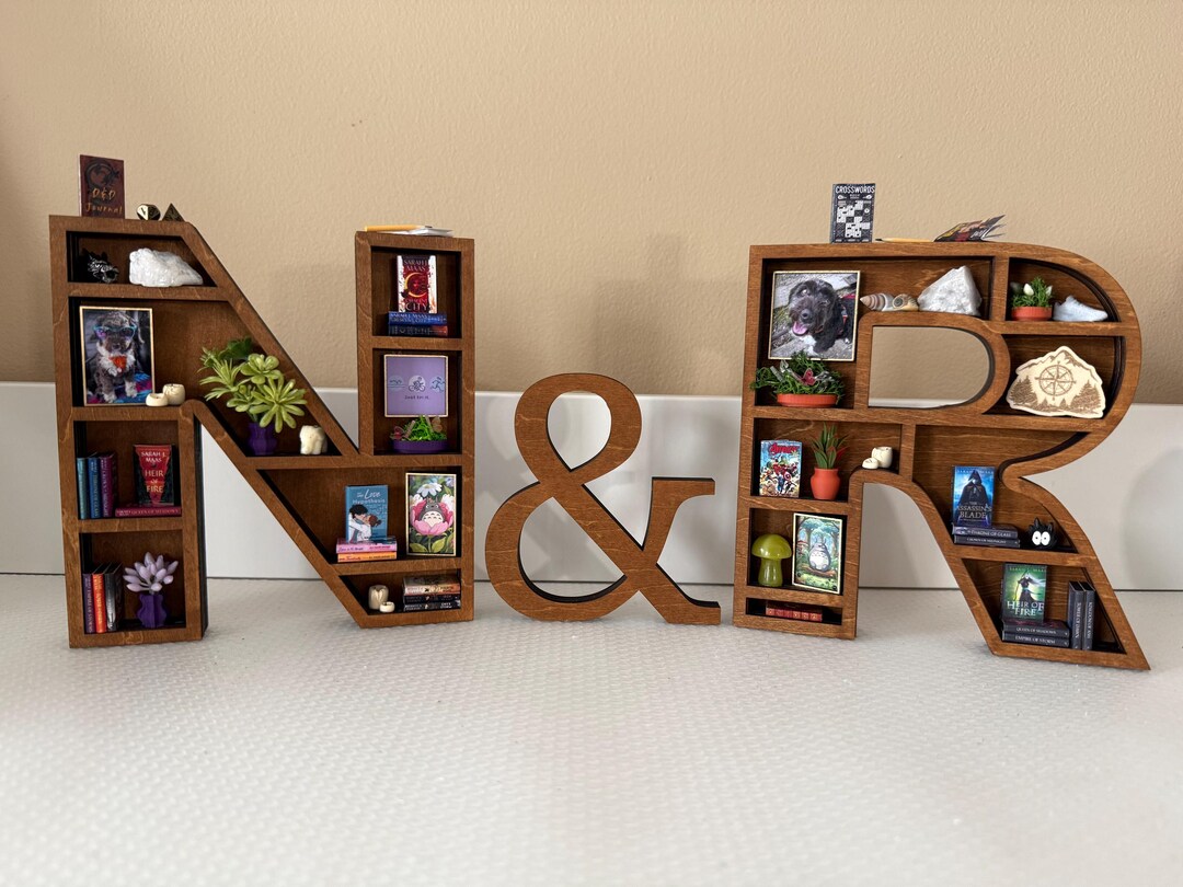 Personalized Miniature Letter Bookshelf for Couples - Etsy