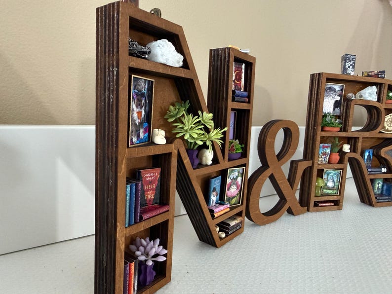 Personalized Miniature Letter Bookshelf for Couples - Etsy