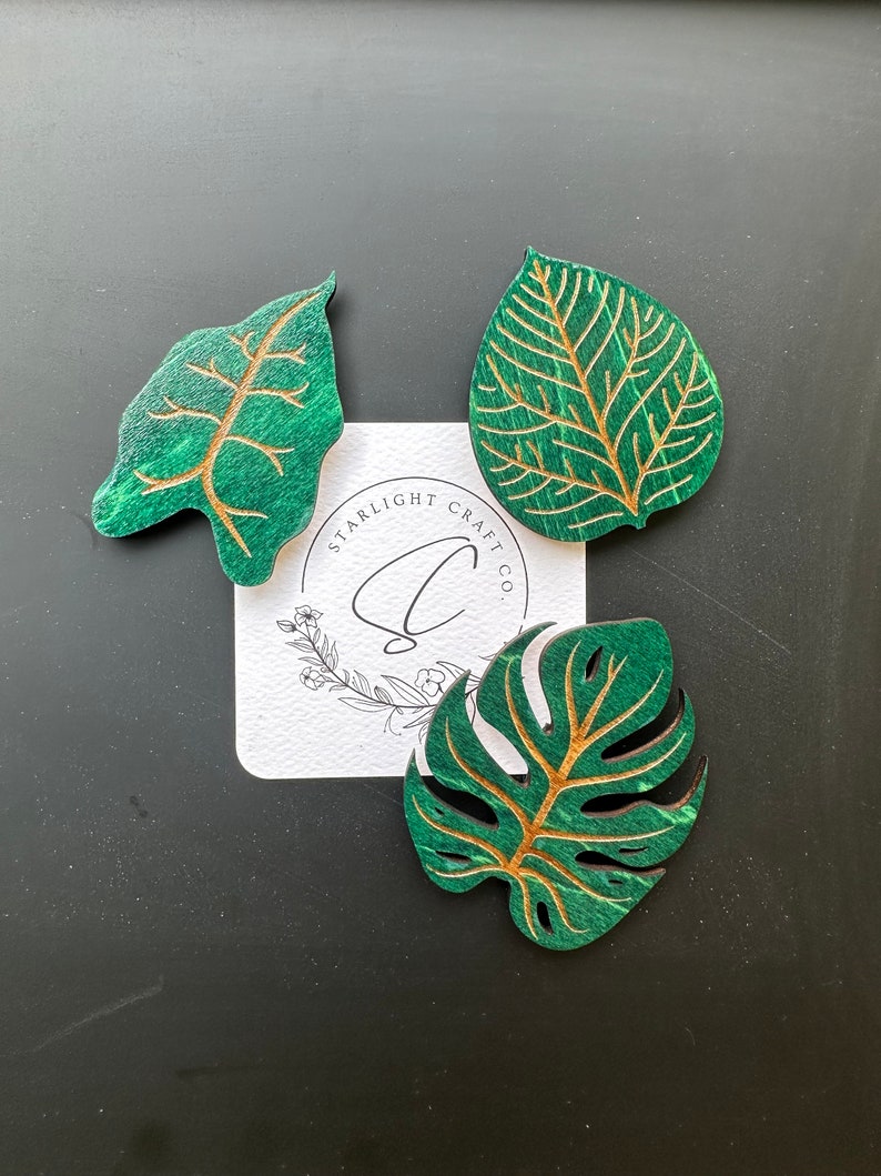 Tropical Leaf Magnet Set: Laser Cut Wood Plant Decor - Etsy Canada