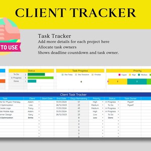 Client Tracker Spreadsheet, Google Sheets Client,order Tracker,small ...