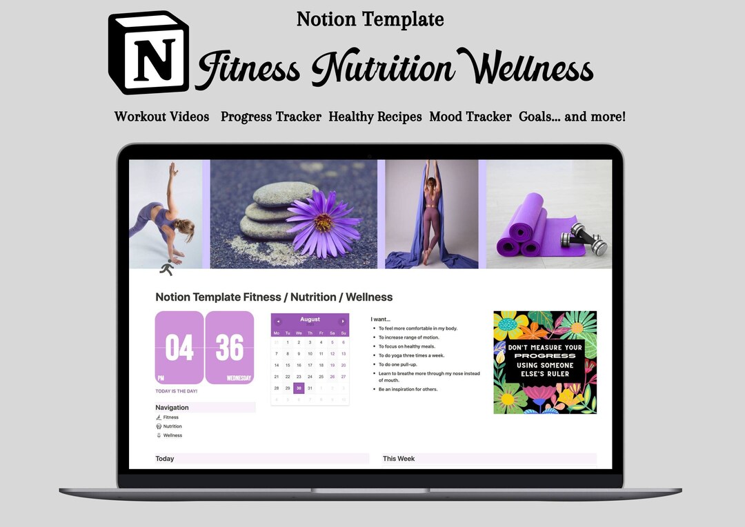 Notion Template Fitness,fitness Plan, Notion Dashboard,fitness Tracker ...