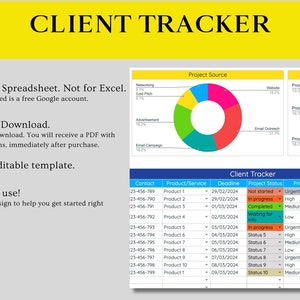 Client Tracker Spreadsheet, Google Sheets Client,order Tracker,small ...