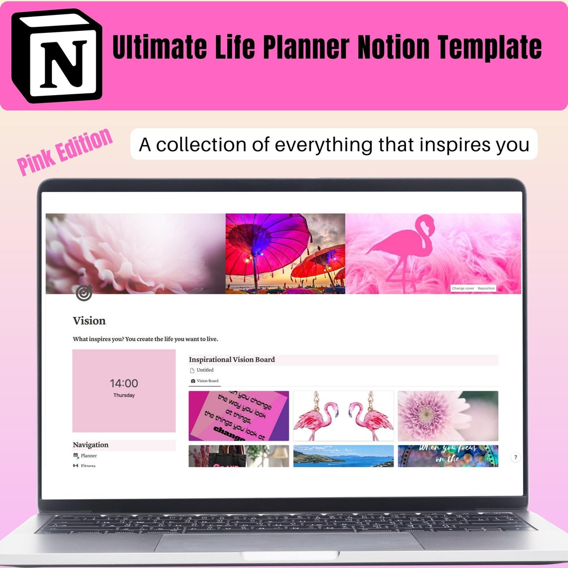 Notion Template, Notion Dashboard, Notion Calendar, Personal Planner, Notion Planner, All in One ...