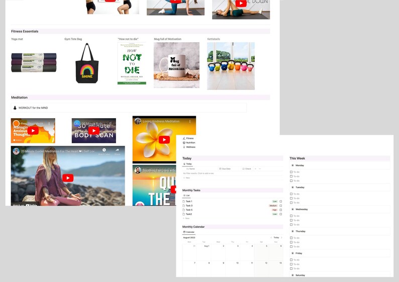 Notion Template Fitness,fitness Plan, Notion Dashboard,fitness Tracker ...