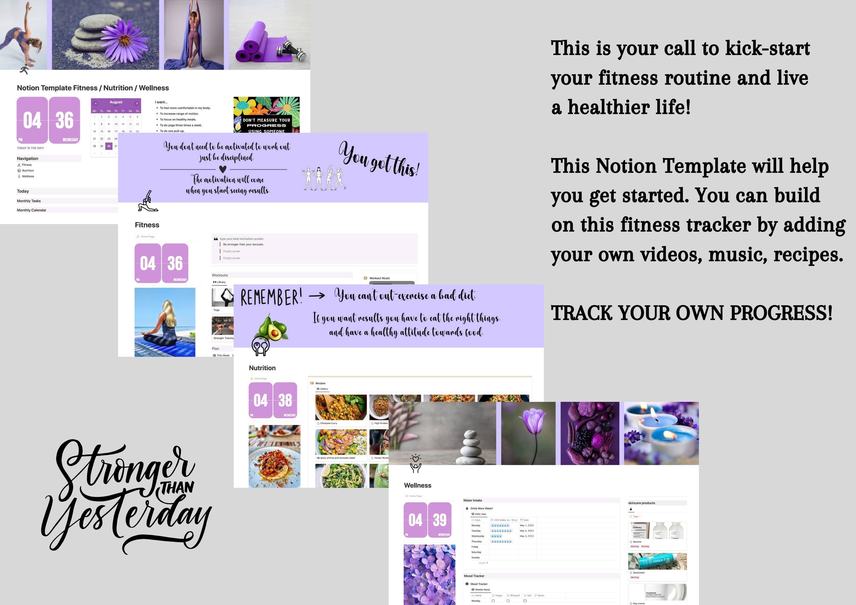 Notion Template Fitness,fitness Plan, Notion Dashboard,fitness Tracker ...
