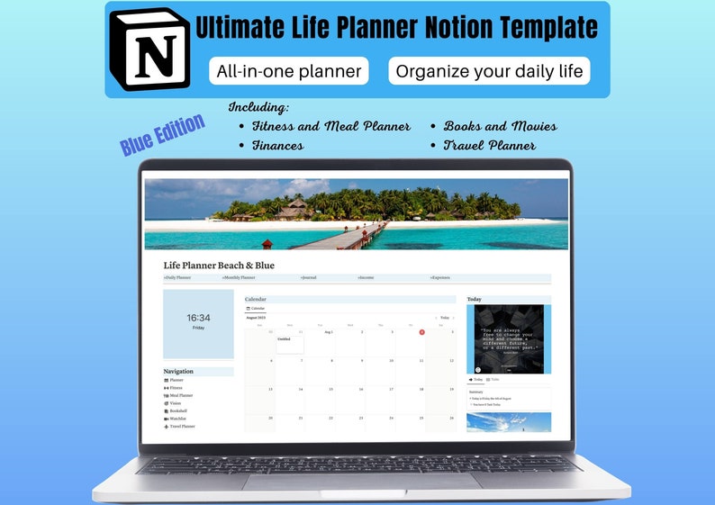 Notion Template, Ultimate Life Planner, Notion Dashboard, All in One ...