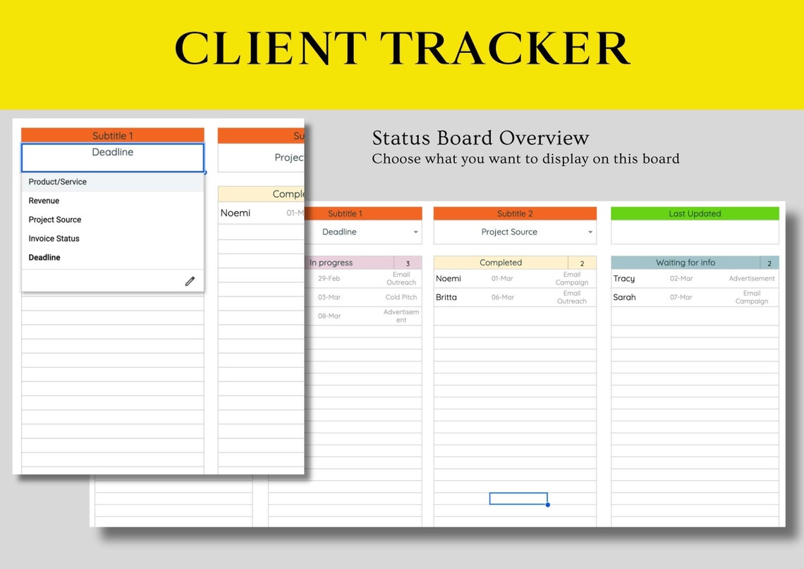 Client Tracker Spreadsheet, Google Sheets Client,order Tracker,small ...