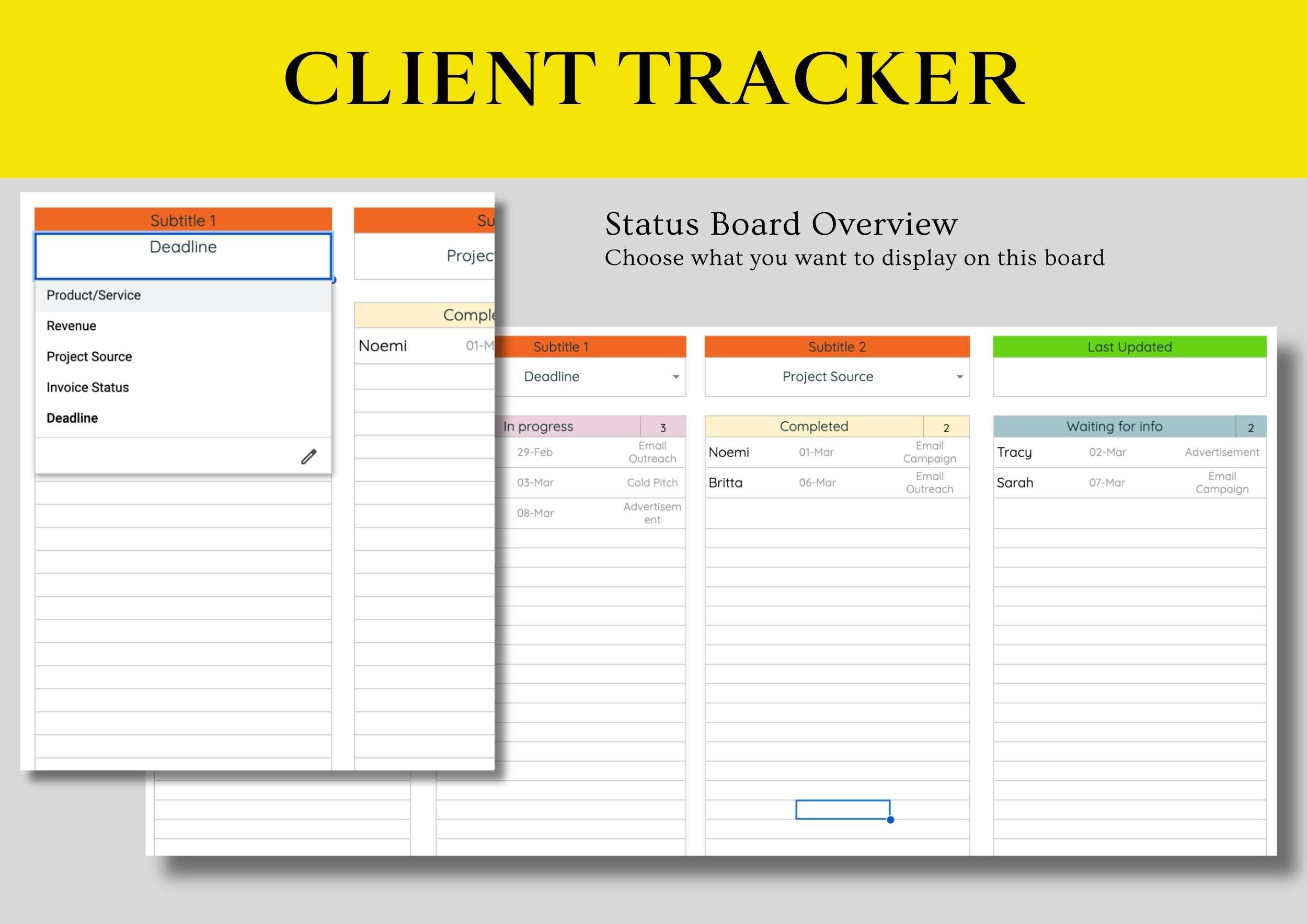 Client Tracker Spreadsheet, Google Sheets Client,order Tracker,small ...