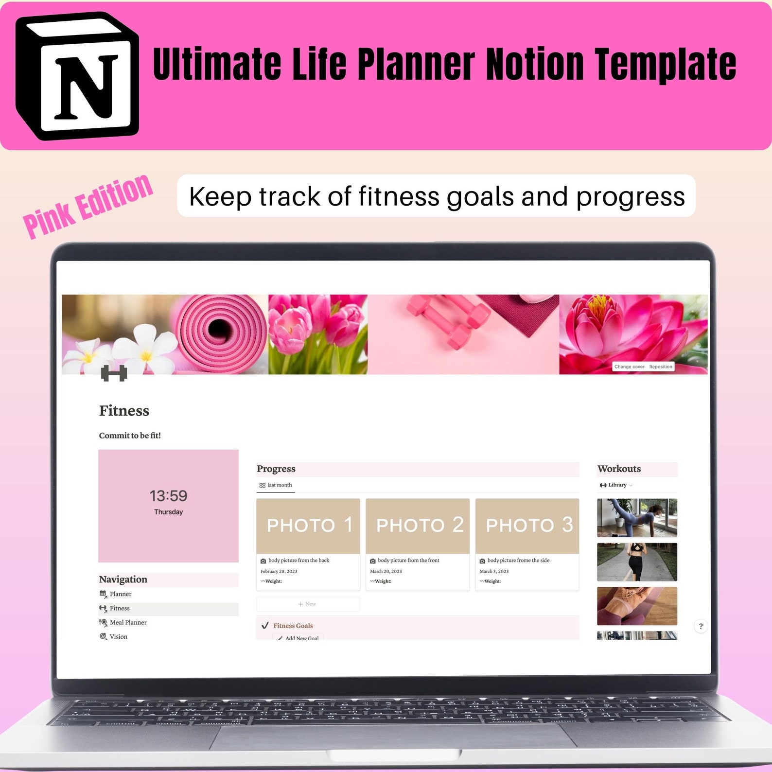 Notion Template, Notion Dashboard, Notion Calendar, Personal Planner, Notion Planner, All in One ...