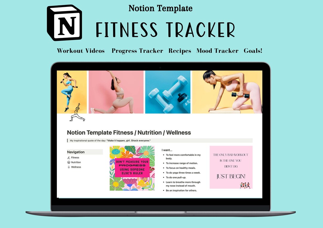 Notion Template, Fitness Tracker, Fitness Planner, Digital Fitness ...