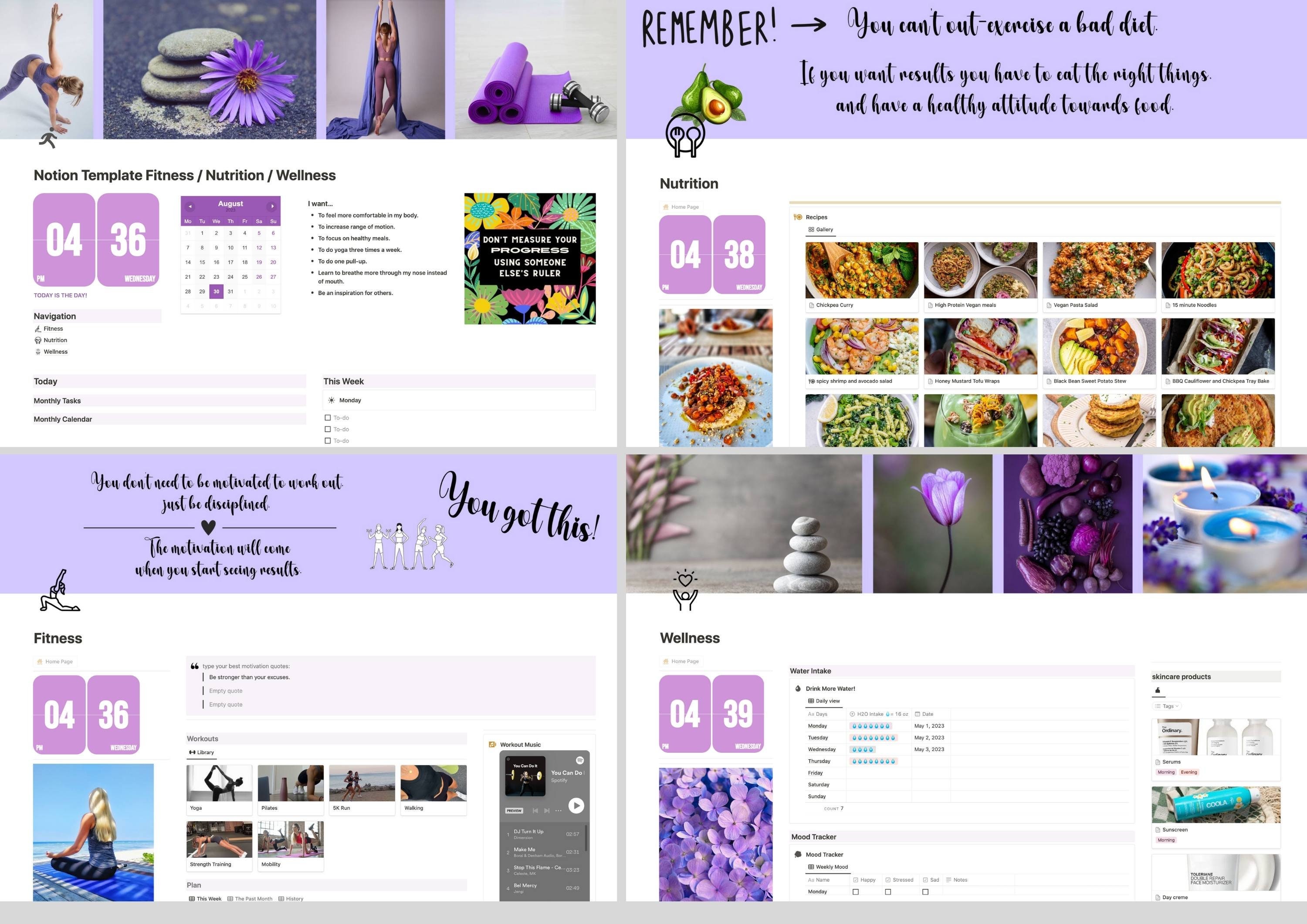 Notion Template Fitness,fitness Plan, Notion Dashboard,fitness Tracker ...