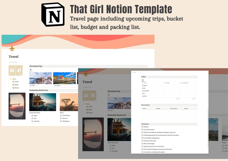 Notion Template, Notion Dashboard, Notion Aesthetic Planner, Digital Life Planner, Meal Planner ...