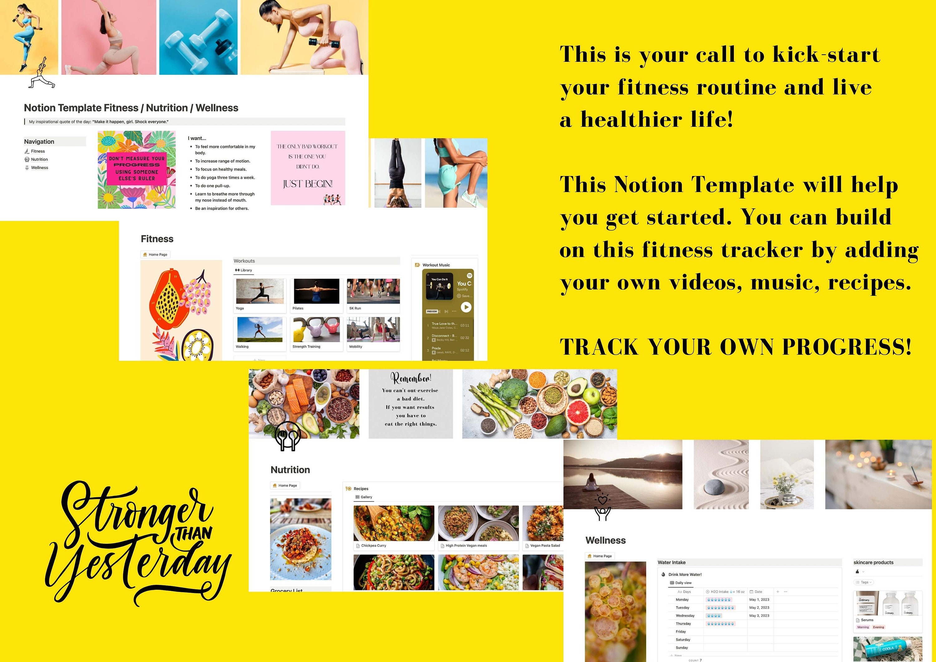 Notion Template, Fitness Planner, Fitness Tracker, Digital Fitness ...