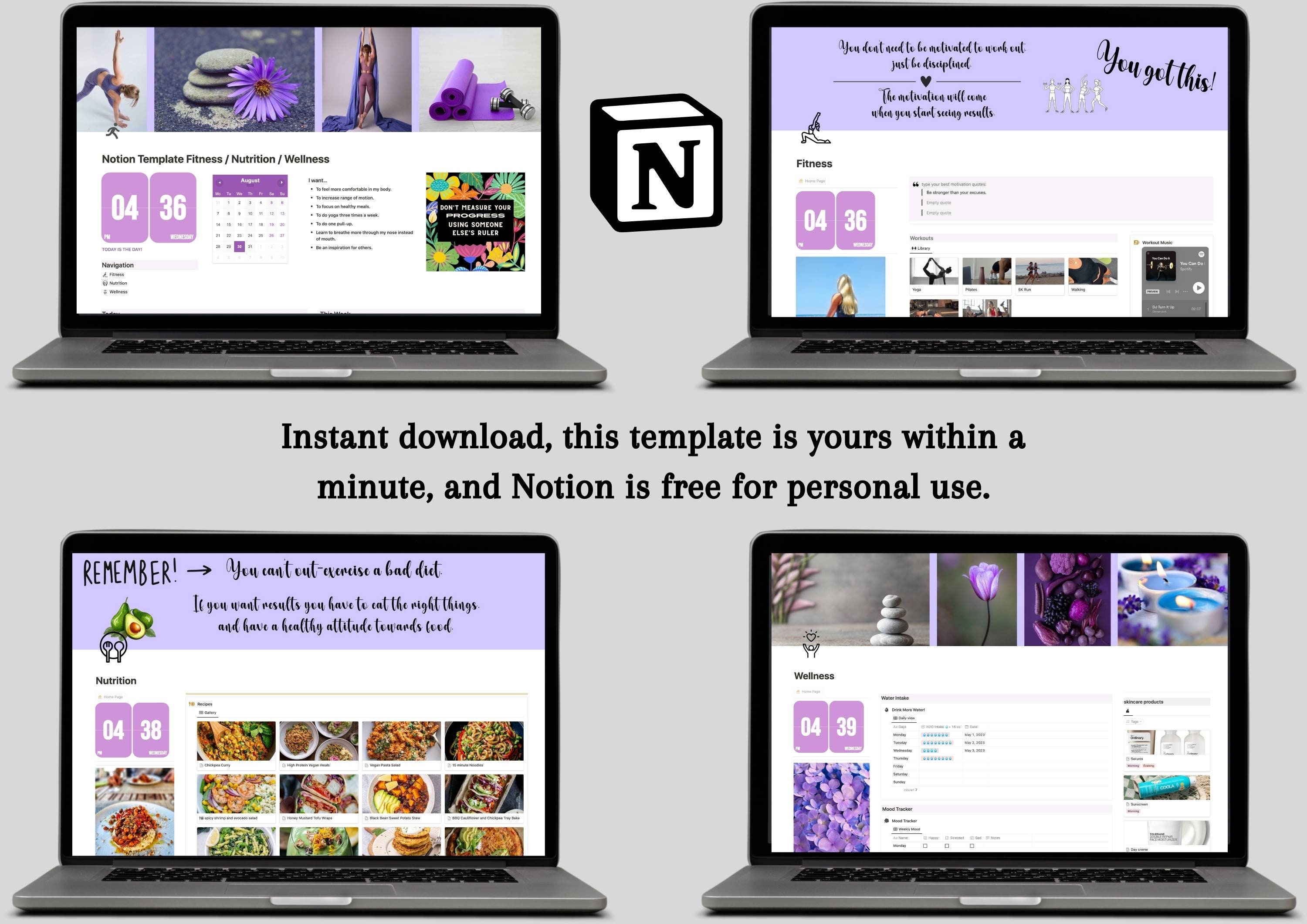 Notion Template Fitness,fitness Plan, Notion Dashboard,fitness Tracker ...