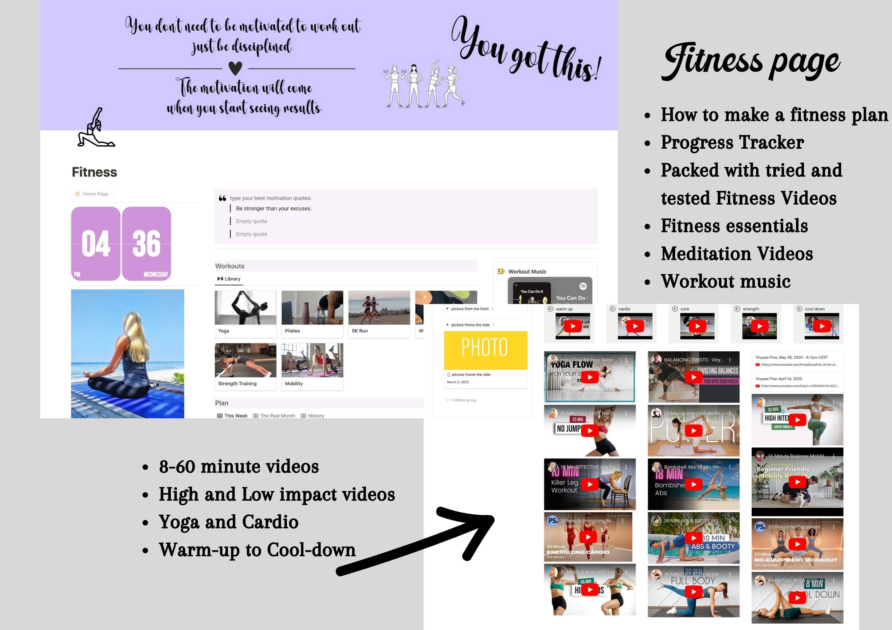 Notion Template Fitness,fitness Plan, Notion Dashboard,fitness Tracker ...