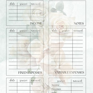 Floral Monthly Budget Planner Printable, A4/A5, Instant Download PDF - Etsy