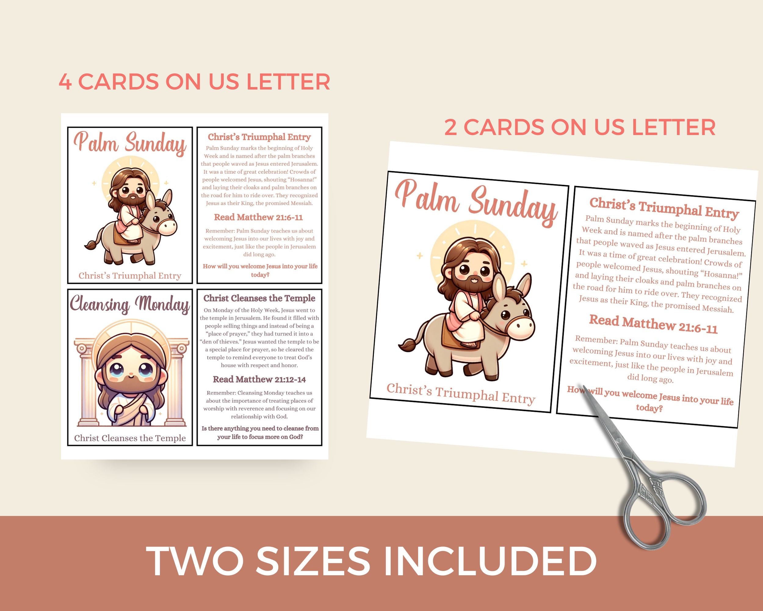 Holy Week the Easter Story Holy Week Cards Printable Holy Week for Kids ...