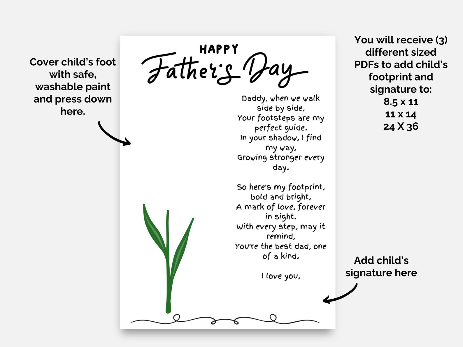Flower Handprint Art, Fathers Day Handprint Footprint Craft for Babies ...