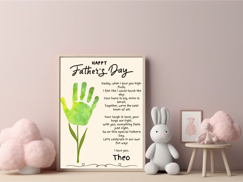 Flower Handprint Art, Fathers Day Handprint Footprint Craft for Babies ...
