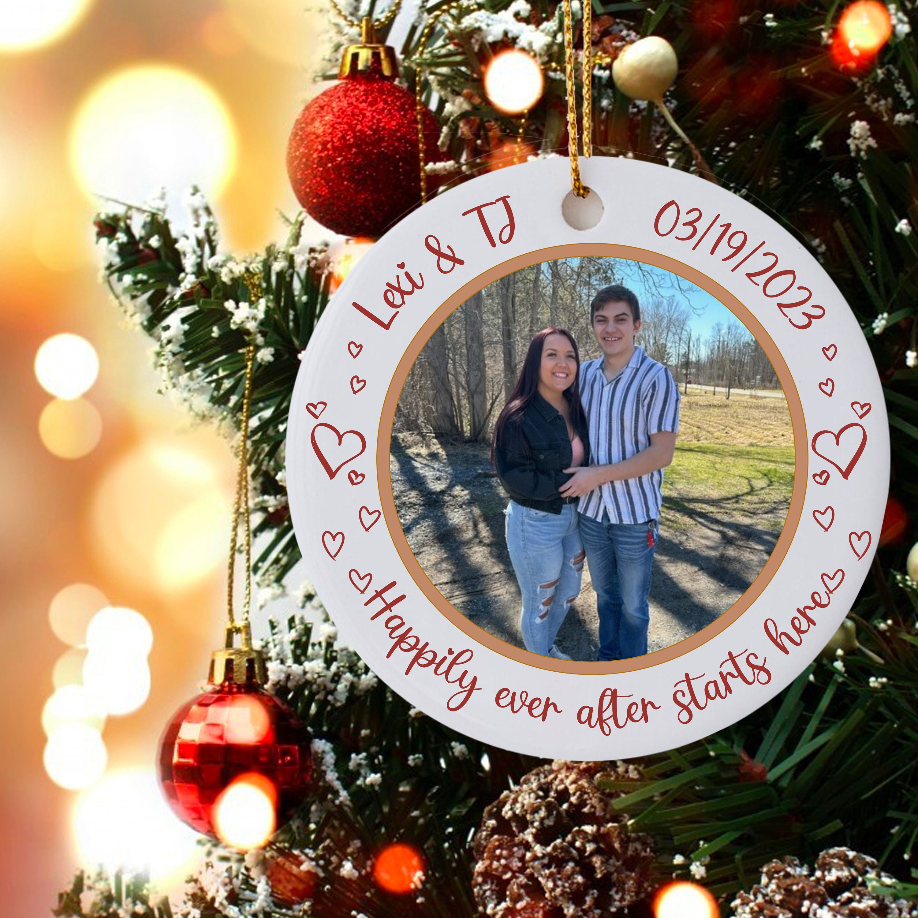 Personalized Couples Ornament Custom Couples Christmas Ornament