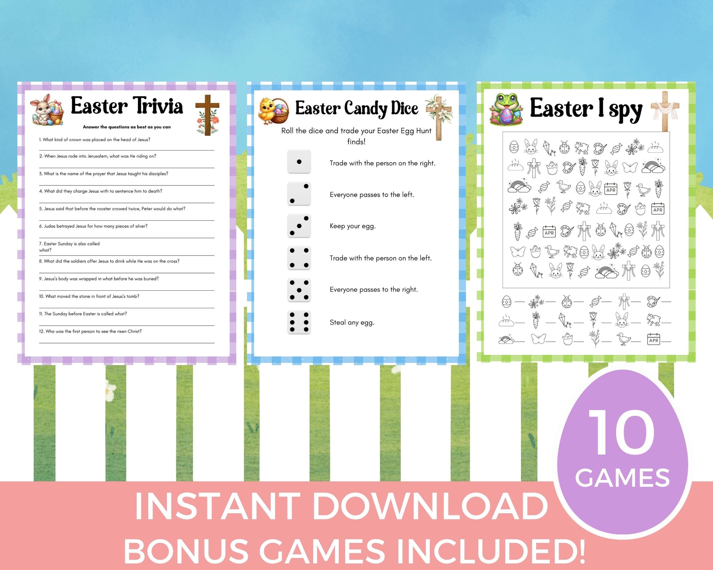 Christian Easter Games Bundle Printable Easter Resurrection Scavenger ...