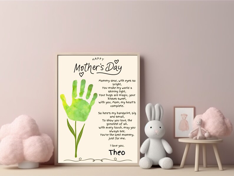 Flower Handprint Art, Mothers Day Handprint Footprint Craft for Babies ...