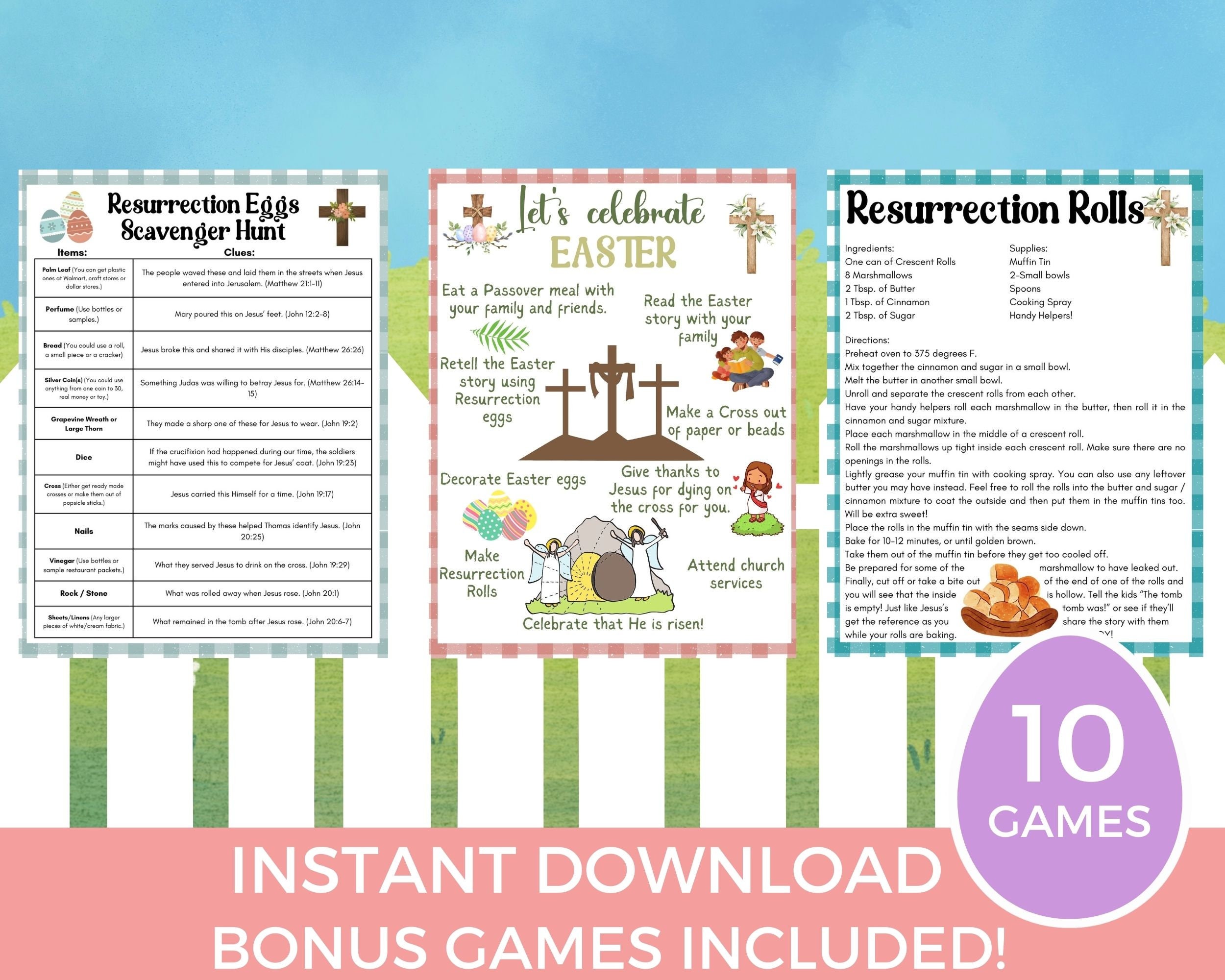 Christian Easter Games Bundle Printable Easter Resurrection Scavenger ...