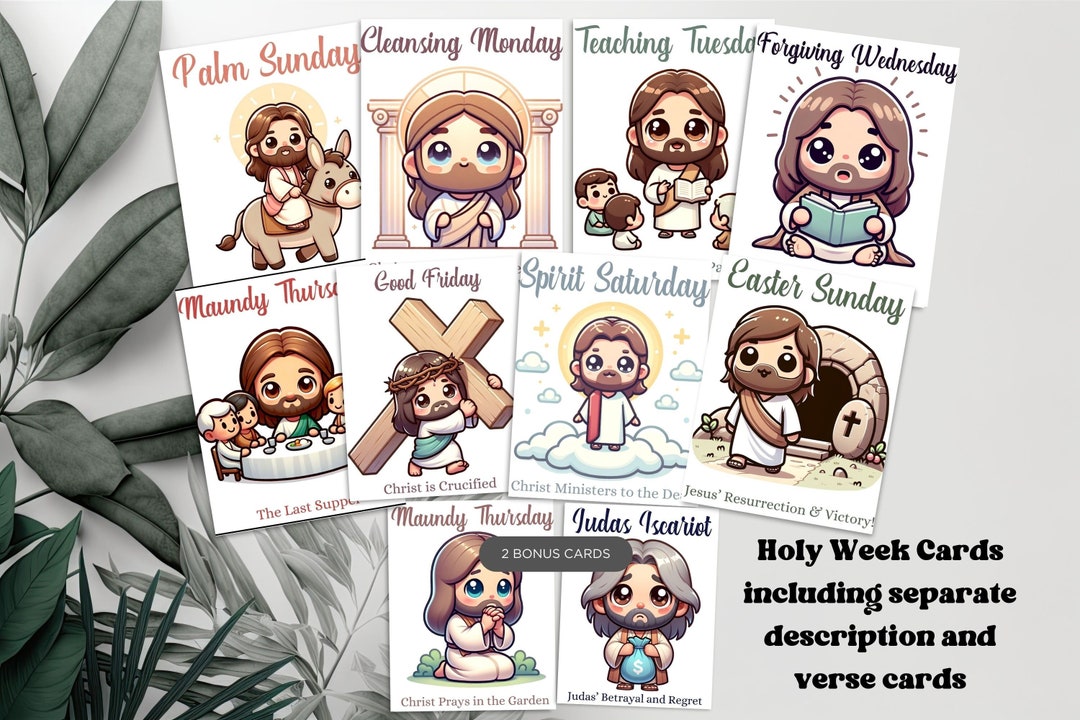Holy Week the Easter Story Holy Week Cards Printable Holy Week for Kids ...