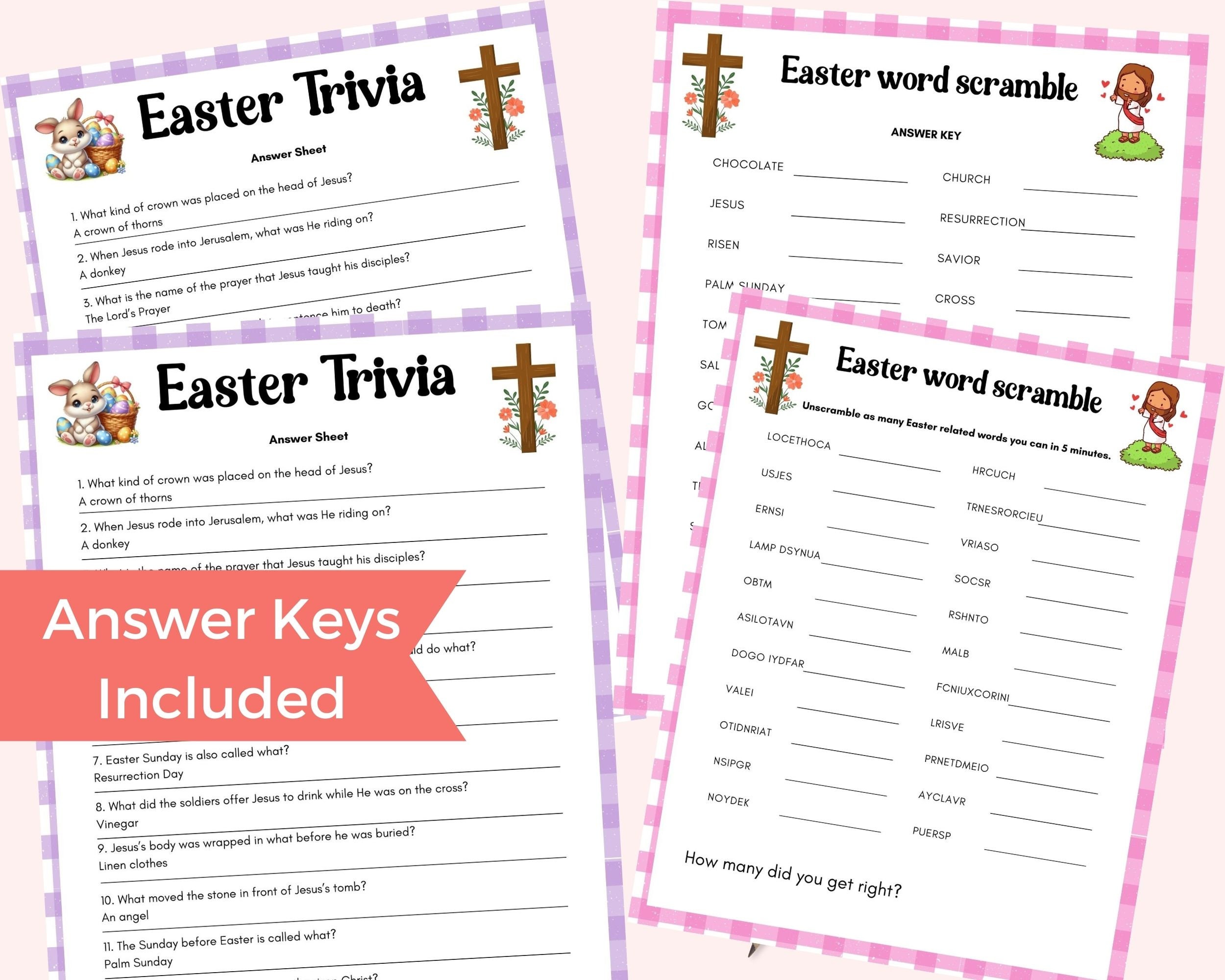 Christian Easter Games Bundle Printable Easter Resurrection Scavenger ...
