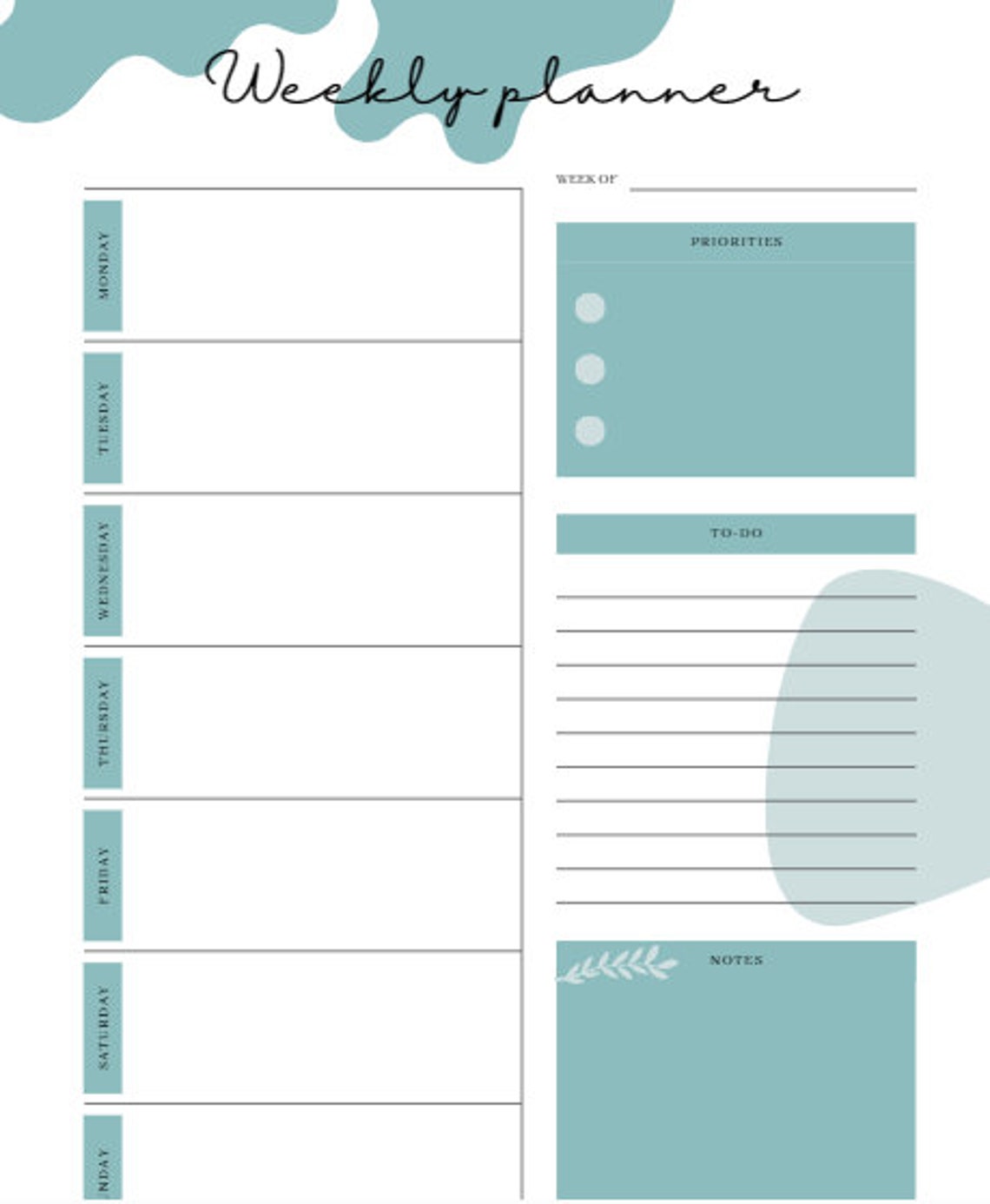 Minimalist Pastel Blue Digital Planner - Etsy